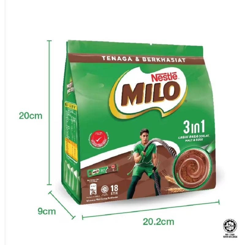 NESTLE MILO® 3IN1 14 Sticks Minuman Malt Coklat (33g) | Shopee Malaysia