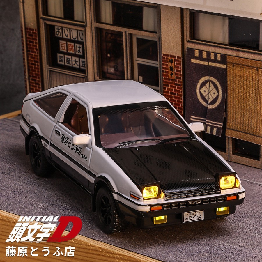 1/32 Initial D AE86 Toy Car Diecast Toyota Miniature Model Pull Back ...