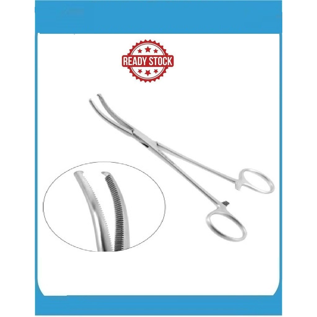 KOCHER HEMOSTATIC FORCEPS CURVED SERRATED JAWS 20CM/8" 1 X 2 TEETH SURGICAL MEDICAL USE | Shopee ...