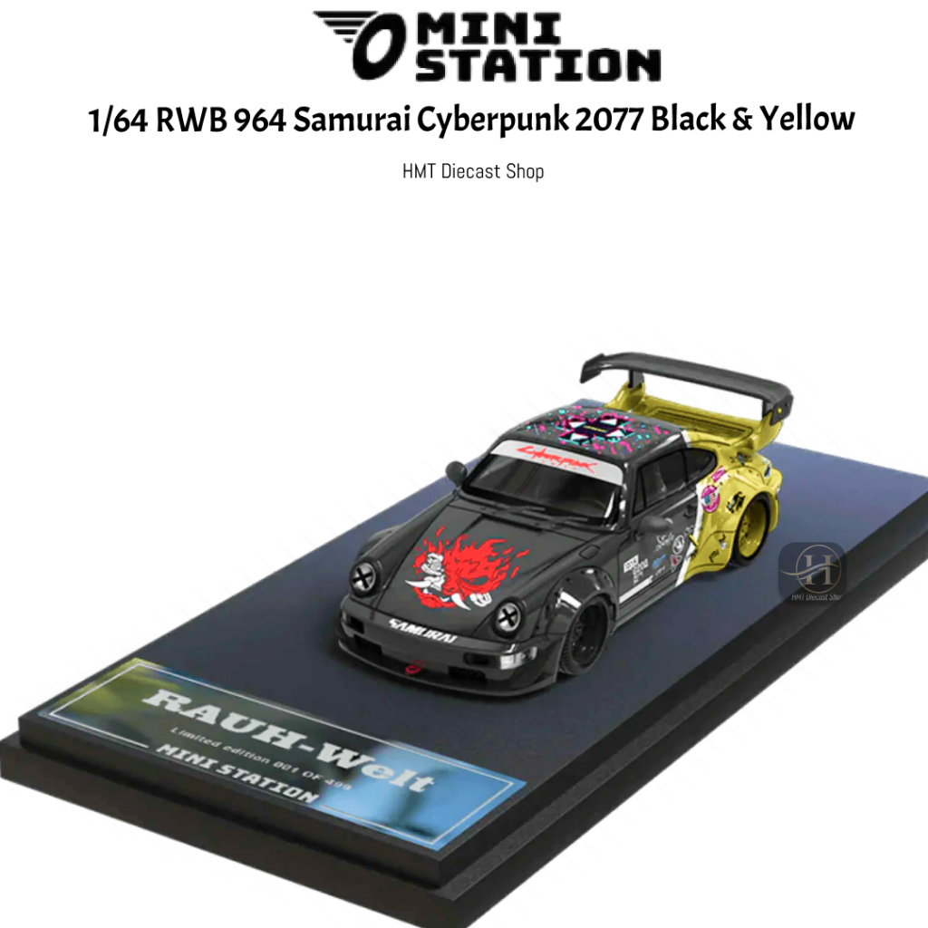 MINI STATION 1/64 RWB 964 Samurai Cyberpunk 2077 Black & Yellow (READY ...