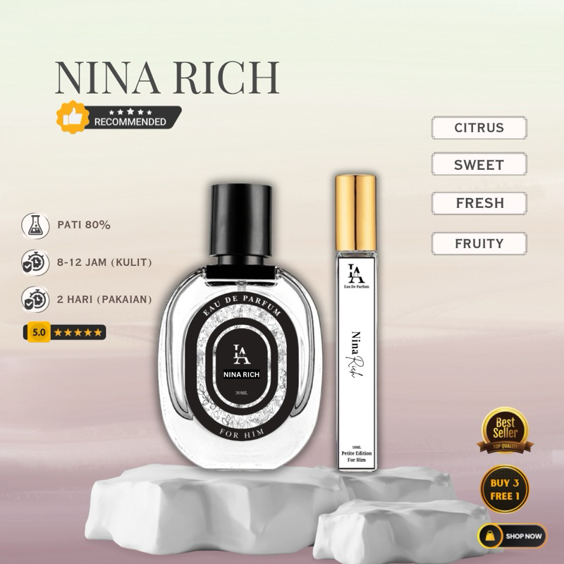 NINA RICH FOR WOMEN BY LUCA PERFUME EDP PATI 80% BAU TAHAN LAMA ...