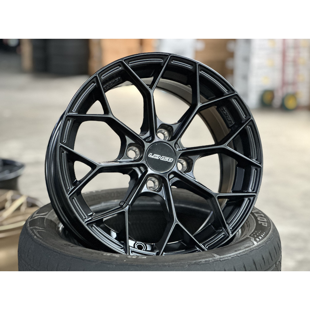 NEW 15X7J Lenso J1B Rim (set of 4) Satin Black 4X100 for City Jazz Vios Yaris Myvi Mazda 2 ...