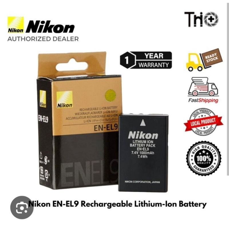 Nikon EN-EL9 Battery Original For Nikon DSLR D40 D60 D3000 D5000 (1 ...