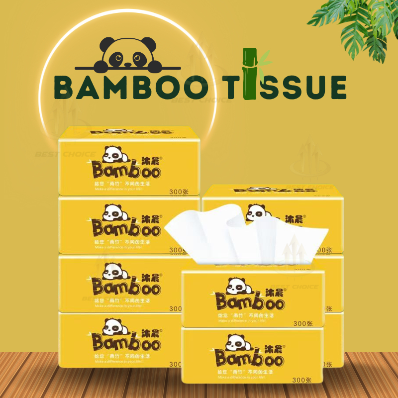 Fast Delivery 4 Ply 300 Sheets Bamboo Tissue Soft Facial Tisu Non ...