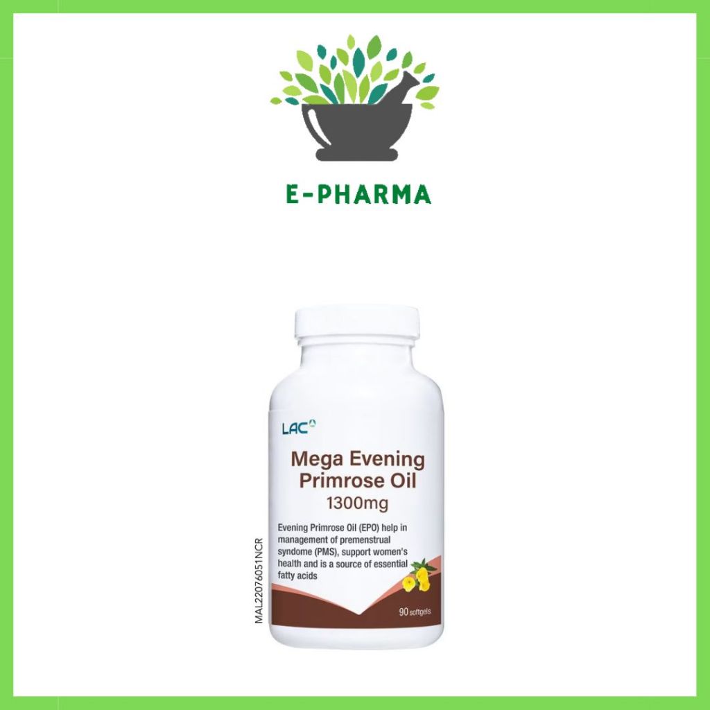 LAC Mega Evening Primrose Oil 1300mg Softgel 90s | Shopee Malaysia