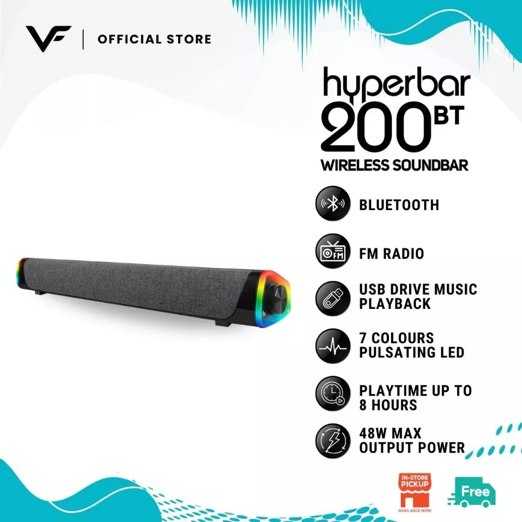 Vinnfier VF Hyperbar 200 BT Portable Wireless Bluetooth Soundbar with ...