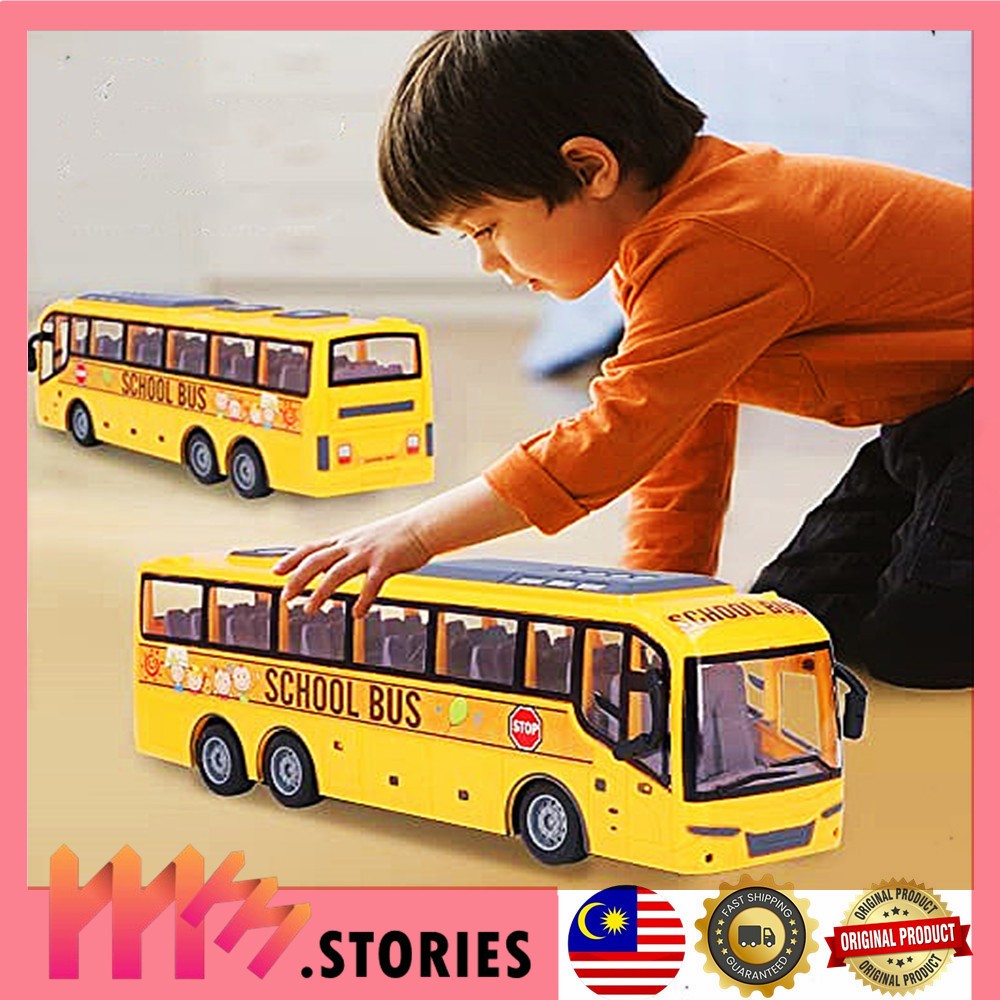 MM Stories Push Pull Big Size School Bus Vehicle Pretend Toy Playset ...