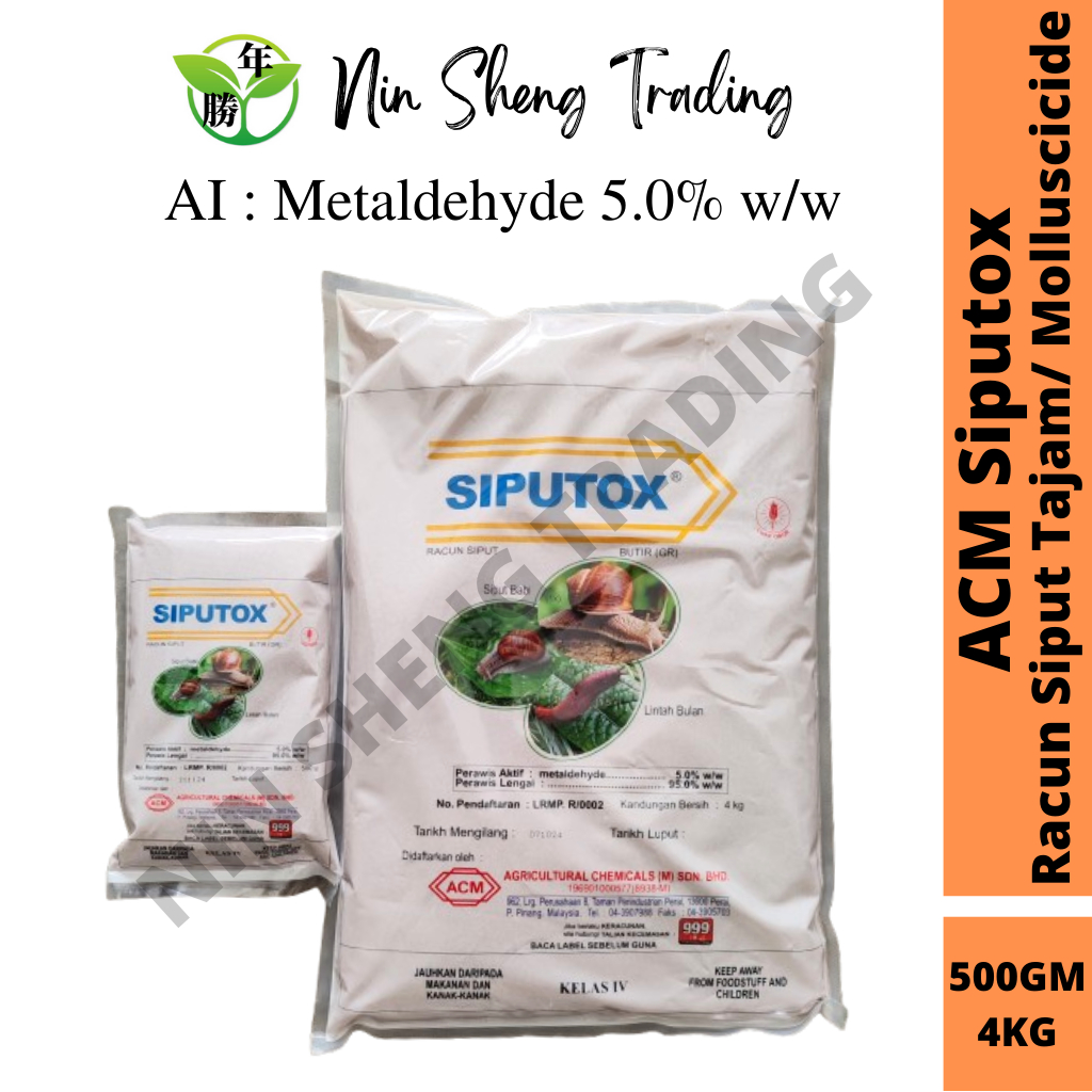 ACM Siputox 500gm 4kg Metaldehye 5% w/w Racun Siput Tajam/Siput Babi ...