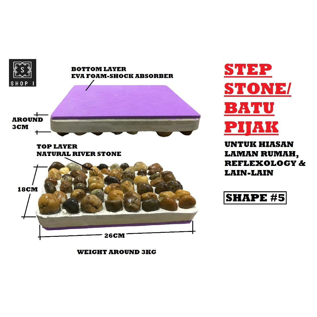 Batu Pijak/Step Stone Murah [NATURAL RIVER STONE] | Shopee Malaysia