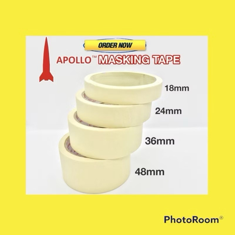 APOLLO MASKING TAPE 18 YARD 18MM 24MM 36MM | Shopee Malaysia