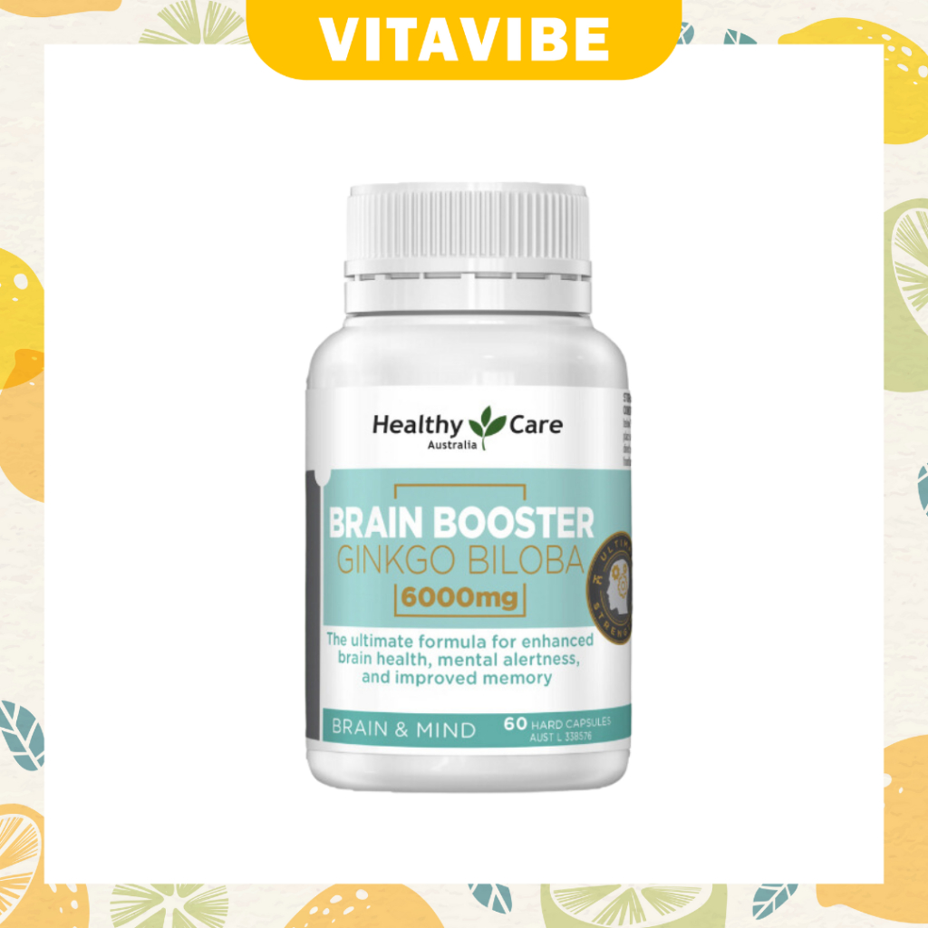 Healthy Care Brain Booster Ginkgo Giloba 6000mg 60 Hard Capsules ...