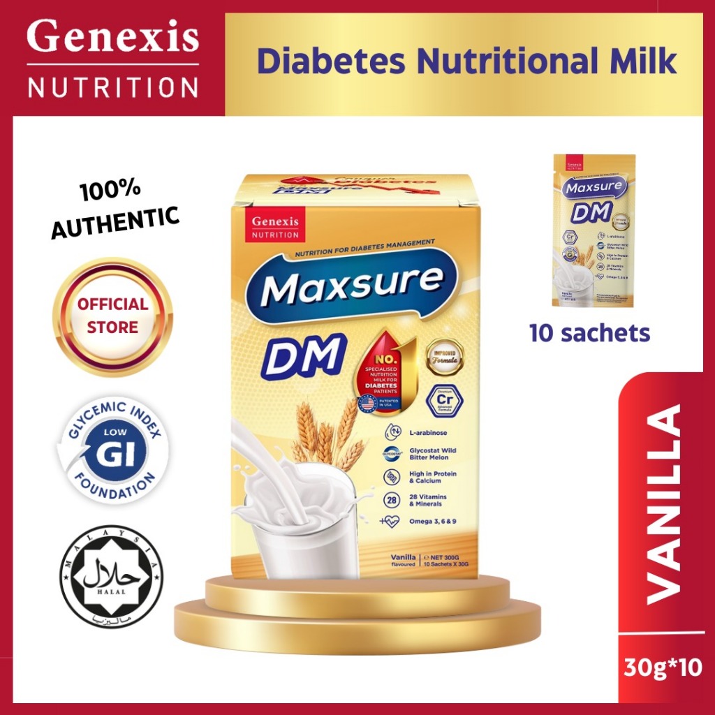 Maxsure DM Box (300g-10 sachet) Travel Pack Diabetes Management Milk ...