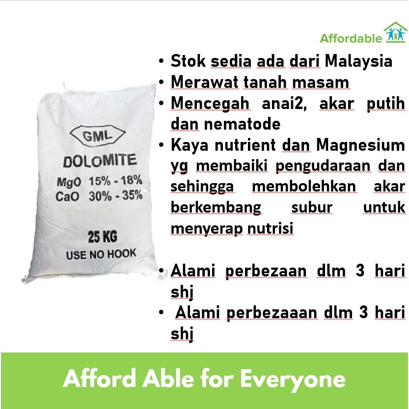 (HARGA TERUS KILANG, 25kgs DOLOMITE ) High magnesium- Dolomite halus ...