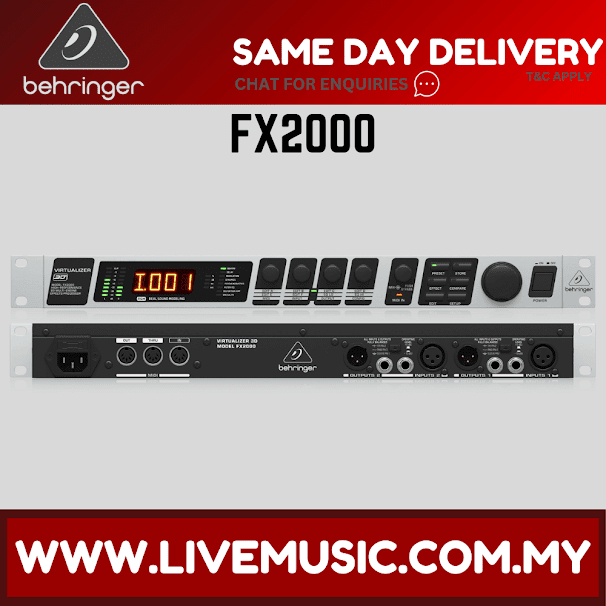 Behringer Virtualizer 3D FX2000 Rackmount Effects Processor ( FX-2000 ...