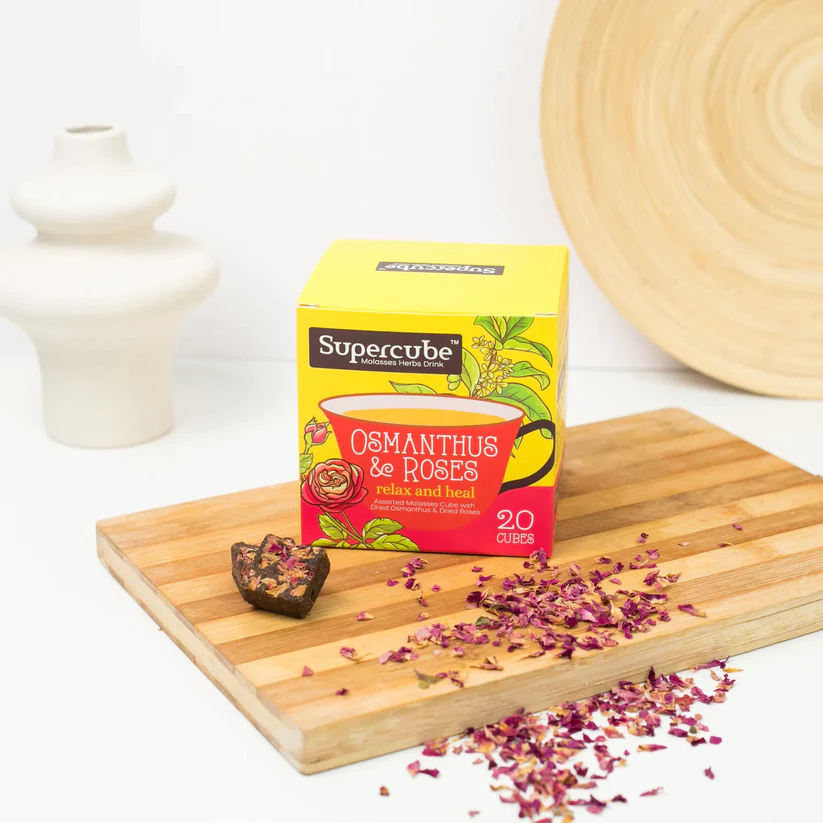 SUPERCUBE Minuman Herba Gula Hitam Osmanthus & Roses (20 Cubes ...