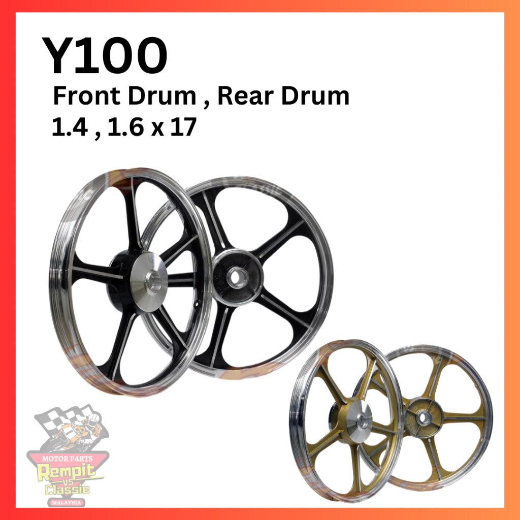 REMPIT Y100 - 5 Batang Sport Rim ( Black / Gold ) | Shopee Malaysia