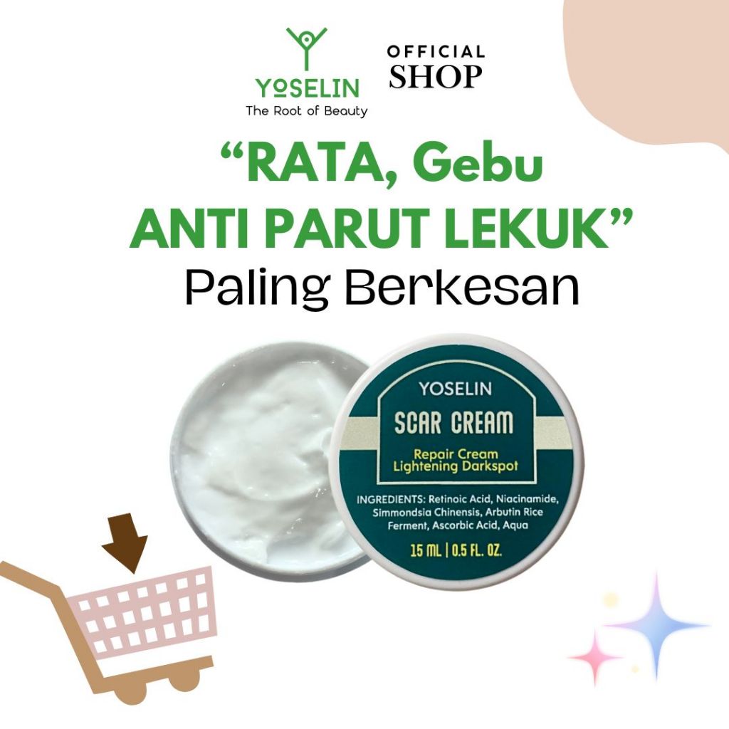 YOSELIN® Scar Parut Lekuk Formula Terbaik Kulit Parut Jerawat Darkspot ...