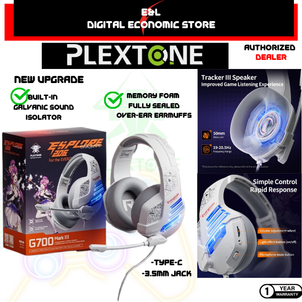 【1Yr Warranty】 PLEXTONE G700 Mark III Gaming Headset Noise Cancelling ...