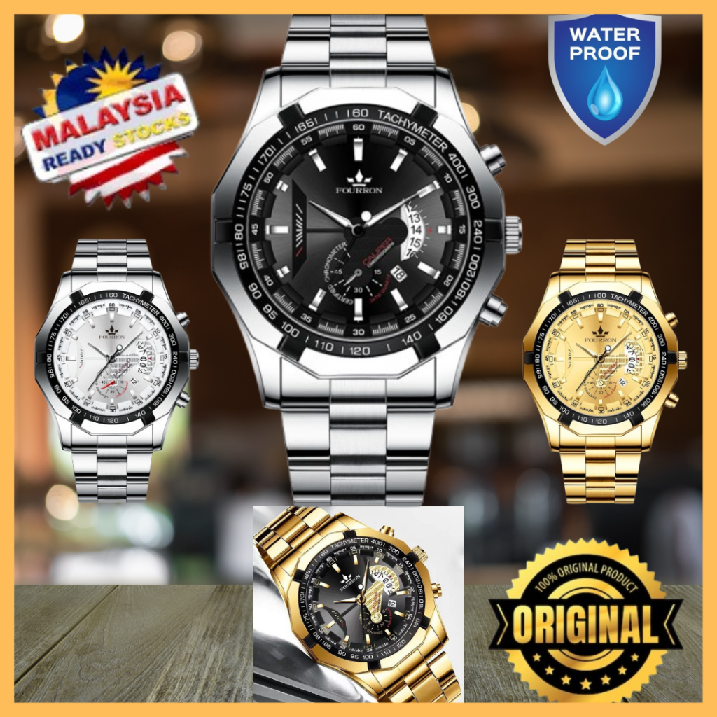 ORIGINAL FOURRON LUXURY BRAND WATERPROOF BIG FACE WATCH JAM TANGAN MUKA ...