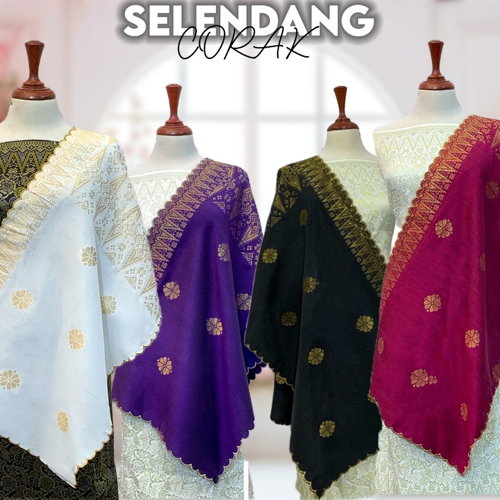 SELENDANG VEIL BERCORAK | BUNGA TABUR | SONGKET TENUN COTTON | TUDUNG ...