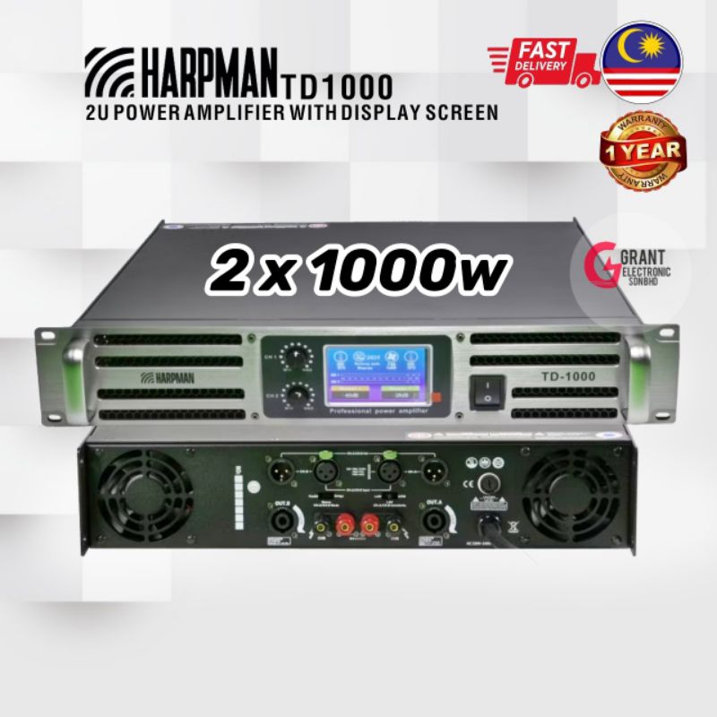 Harpman Class H 2Channel Power Amplifier with TFT Display TD1000 8ohm ...