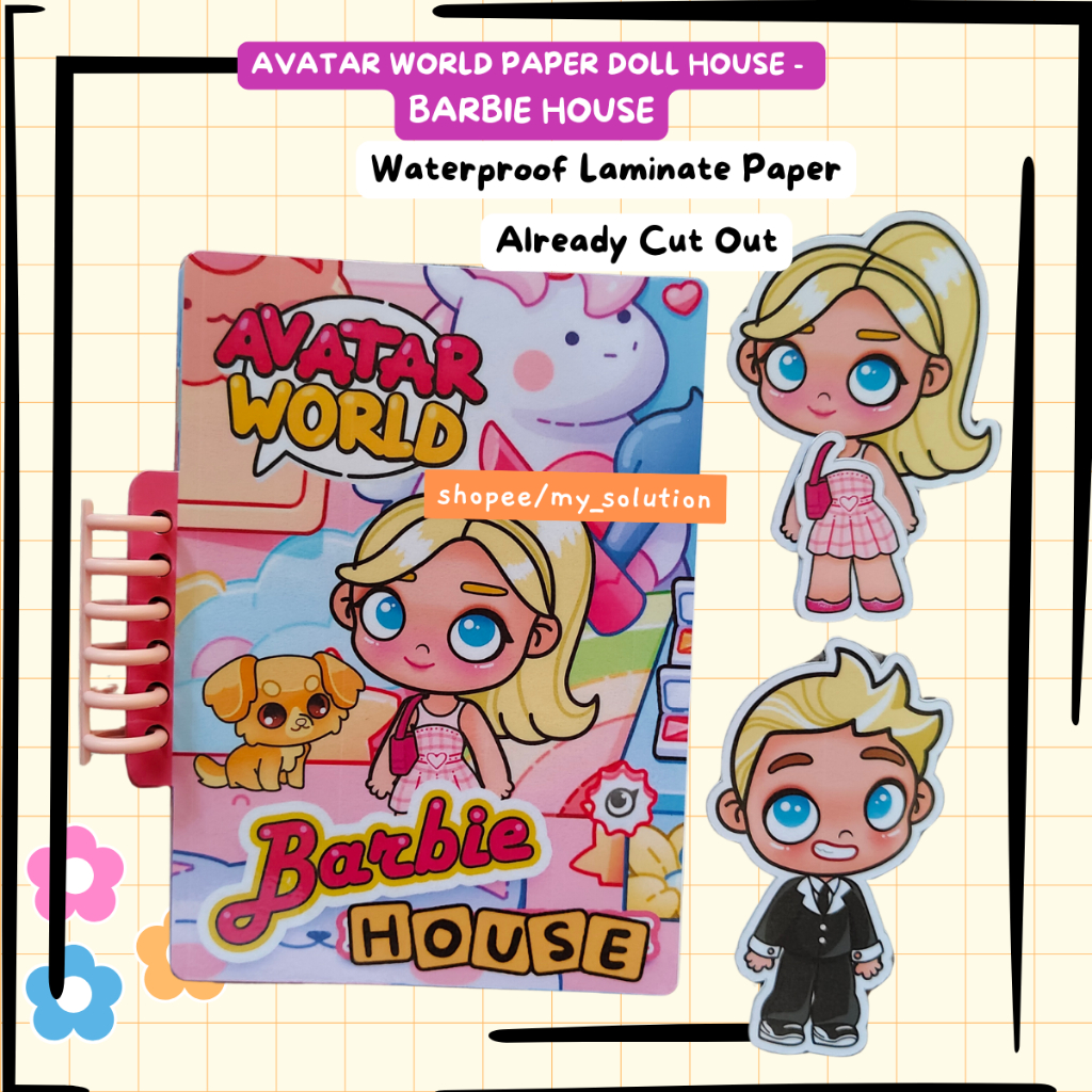 Paper Doll House Avatar World Barbie Quite Book Paper doll Avatar World ...