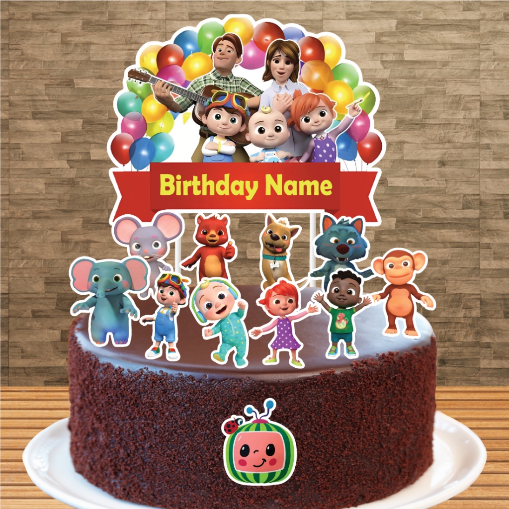 Cocomelon Cake Topper Cake Decoration Kek Hari Jadi Hiasan, Cupcake ...