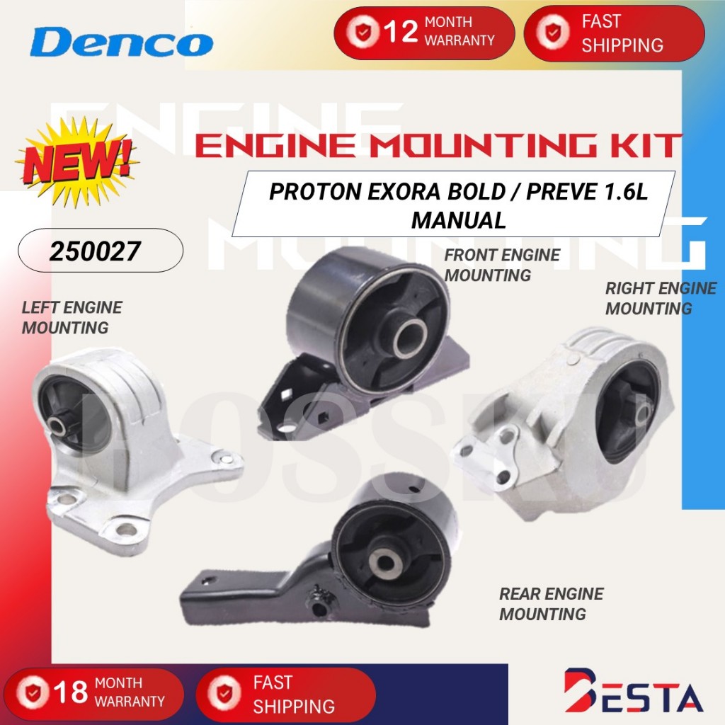 BESTA/DENCO BRAND ENGINE MOUNTING 1 SET 4PCS-250027 PROTON EXORA BOLD ...