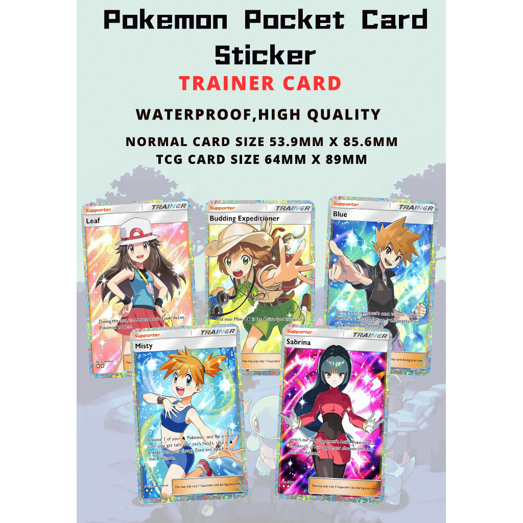 Pokémon Pocket Trainer Card Sticker - Card Sticker/Touch n Go&TCG CARD ...