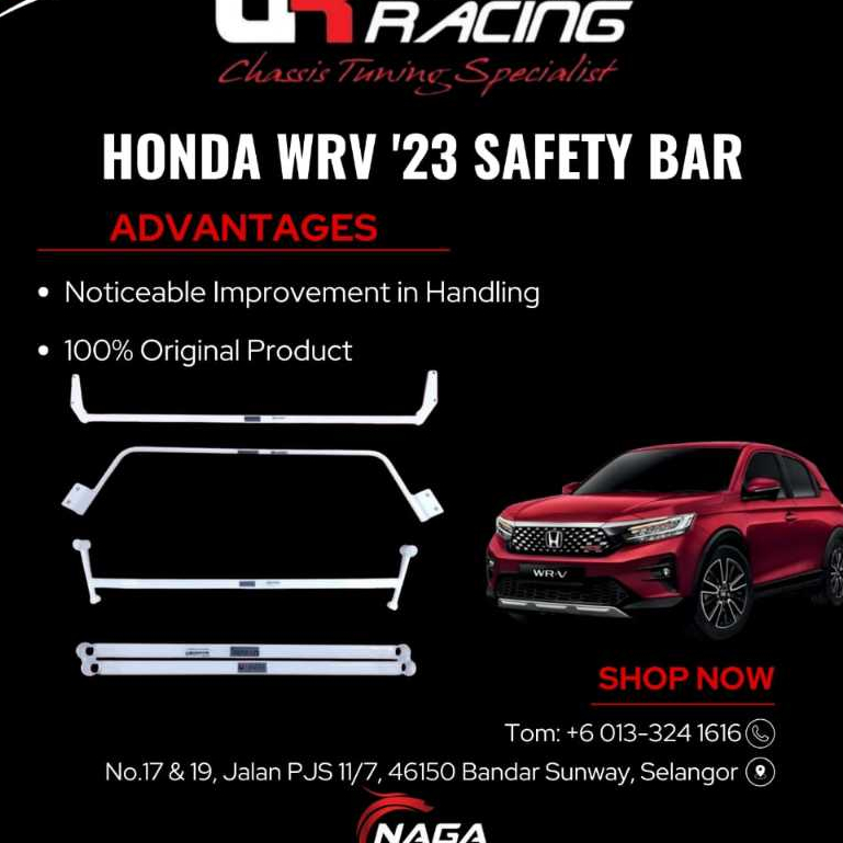 ULTRA RACING SAFETY BAR HONDA WRV '23+ FRONT STRUT/ENGINE BAR AND REAR ...