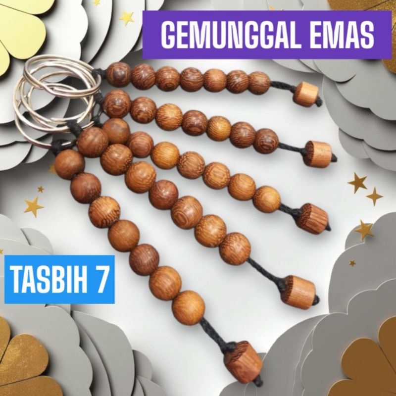 TASBIH KAYU 7, Tawaf & keychain, Gemunggal Emas ~8.5mm | Shopee Malaysia