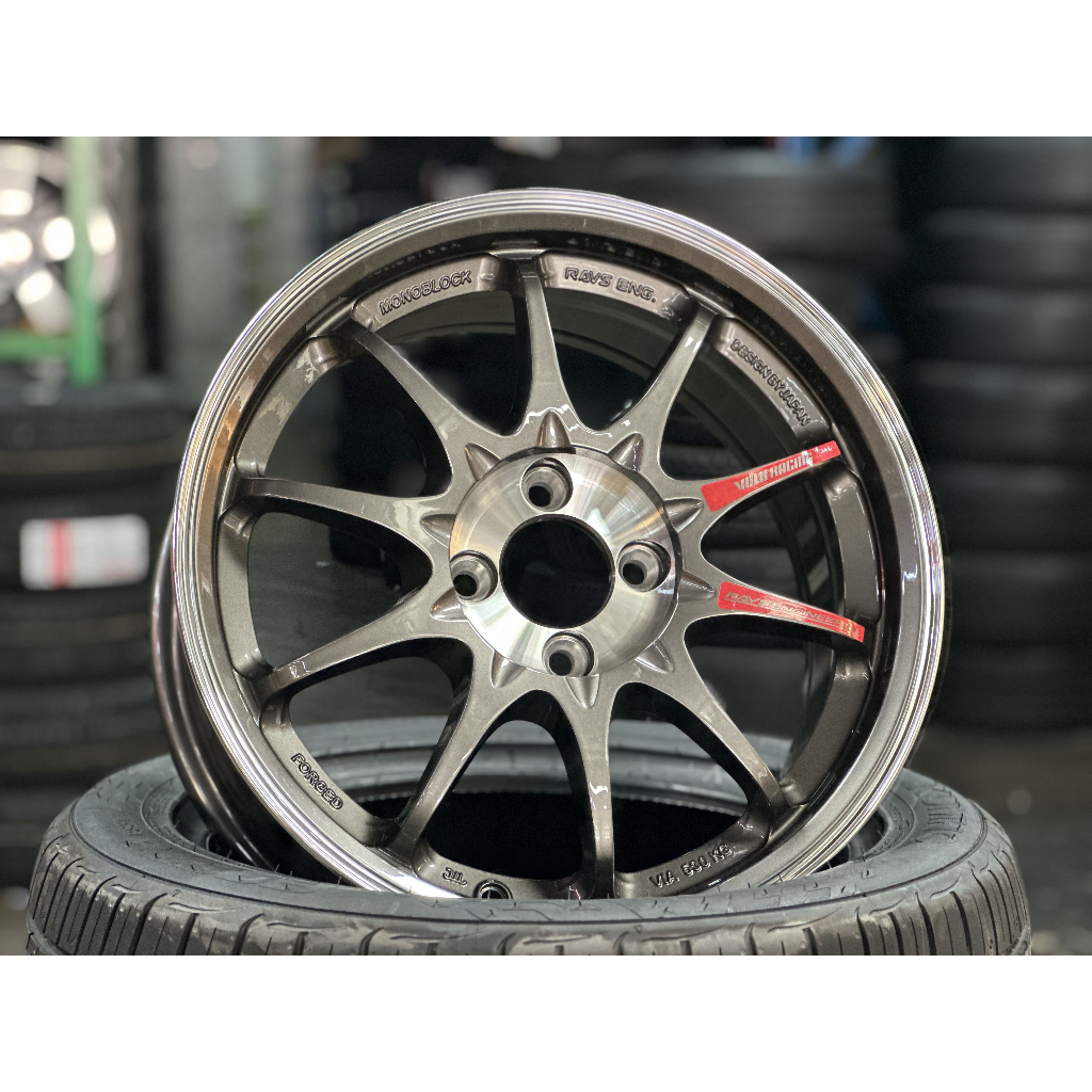 NEW 16X7J AOW CE28 SL 10 Spoke Rim (set of 4) Gunmetal 4X100 for City Jazz Vios Yaris Myvi Mazda ...