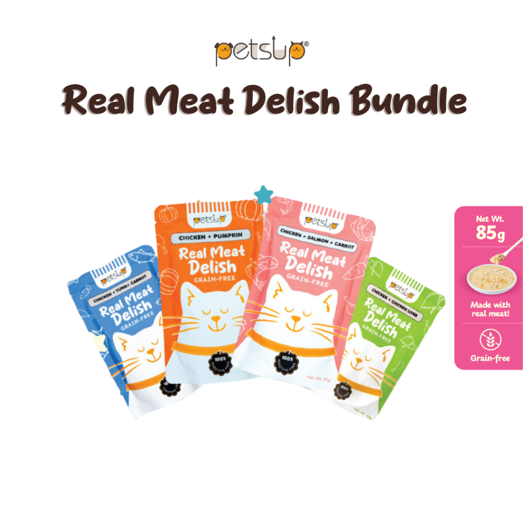 Petsup 85g x 4pcs Cat Wet Food Pouch Makanan Basah Kucing Pouch Real ...