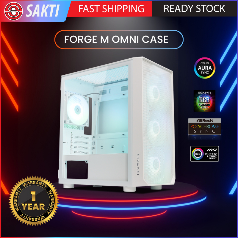TECWARE FORGE M OMNI Micro-ATX ARGB GAMING PC CASE (CASING) - PURE ...