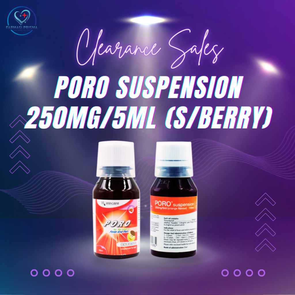 HOMECARE PORO SUSPENSION FOR KIDS 250MG/5ML 100ML / FEVER / PAIN [EXP ...