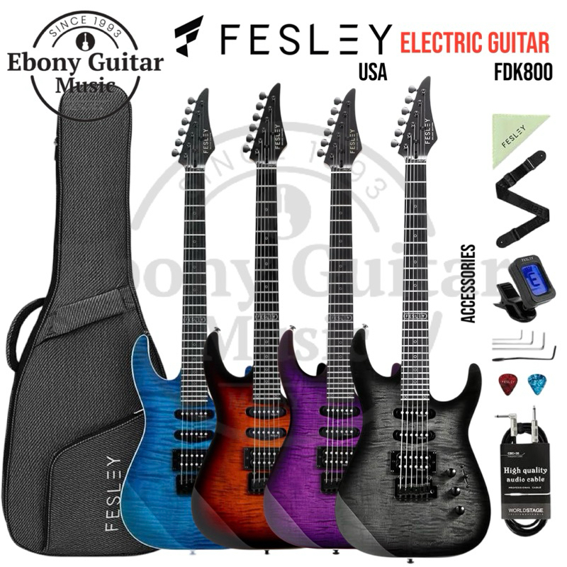 FESLEY (USA) Electric Guitar FDK800 with full accessories | Shopee Malaysia
