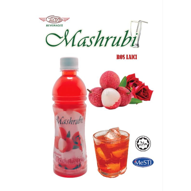 MASHRUBI Minuman Jus Ros Laici / Rose Lychee Juice Drinks 350ml ...