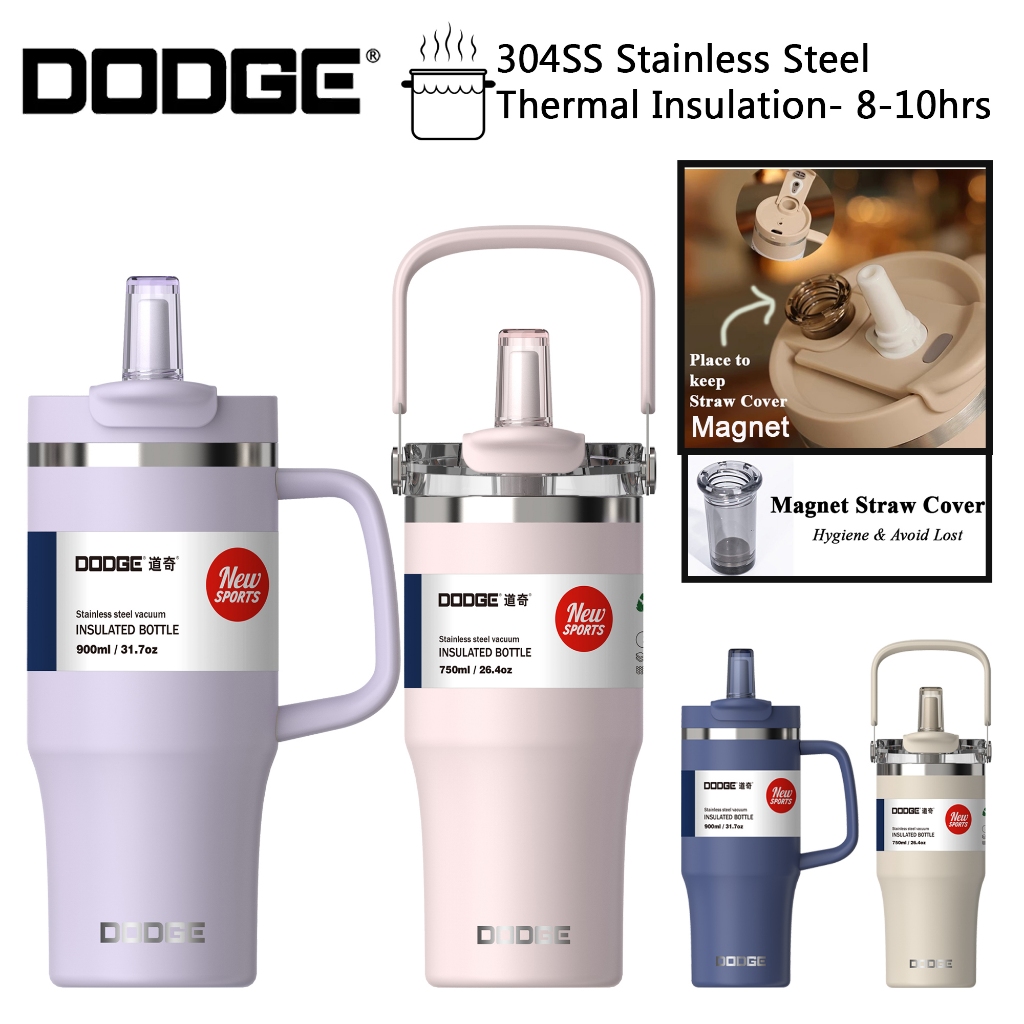 DODGE Army Handheld Car Holder Ceramic Liner Stainless Steel Vacuum Flask (750ml/900ml/1.2L ...