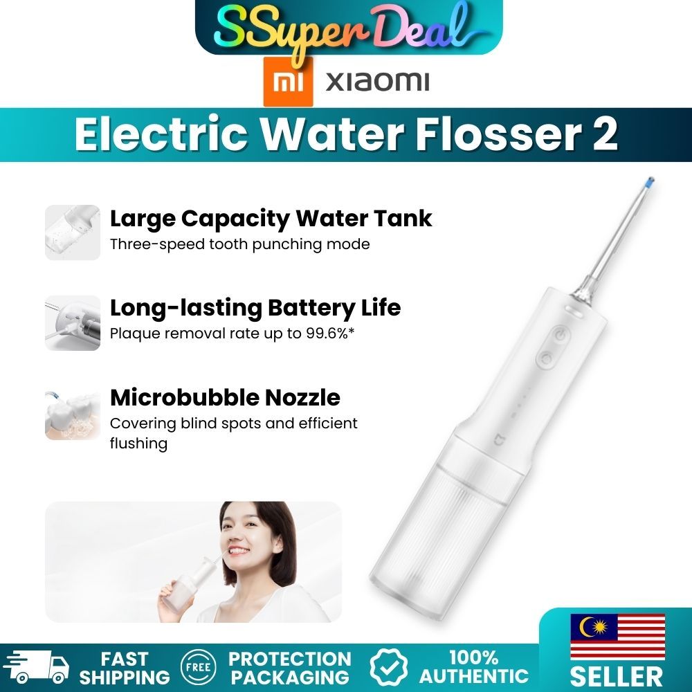 Xiaomi Electric Water Flosser 2 Long-lasting Battery Life Microbubble ...