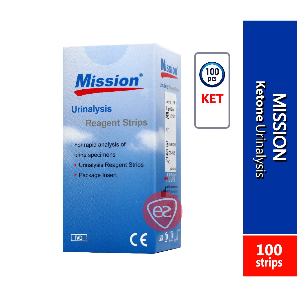 ACON Mission Ketone Urinalysis Reagent Strips (Urine Test Strips) 100s ...