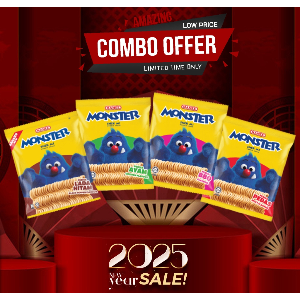 Mamee Monster Family - 4 Flavours (8 x 25g/Pack) | Shopee Malaysia