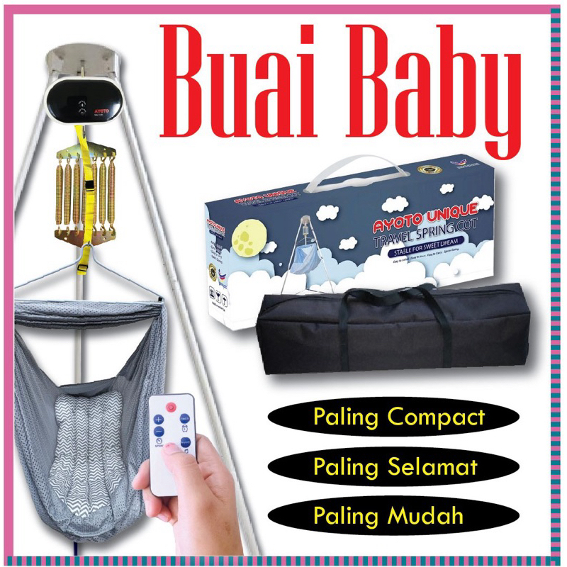 Buaian TRAVEL SET COMPACT baby Cradle buai baby SPRING COT BABY TRAVEL ...