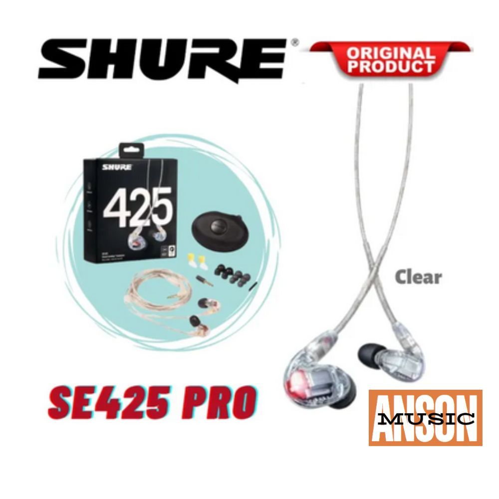 Shure SE425 Pro Sound Isolating In-Ear Stereo Headphones - Clear ( SE ...