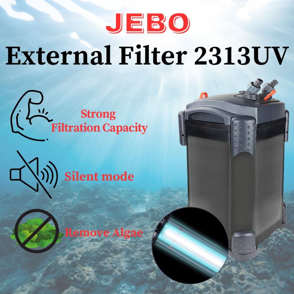 JEBO External Filter 2313UV - Include UV Light - For 80-100cm Aquarium ...