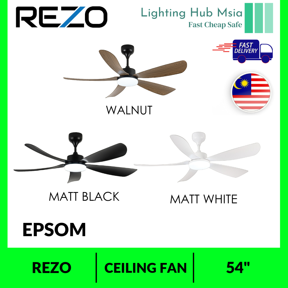 REZO CEILING FAN 54" 5 BLADE DC LED EPSOM | Shopee Malaysia