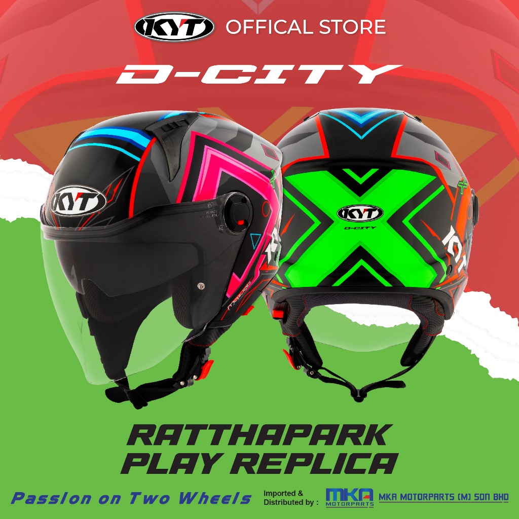 KYT HELMET D-CITY RATTHAPARK PLAY REPLICA & KYT HELMET D-CITY 98 BOMB ...