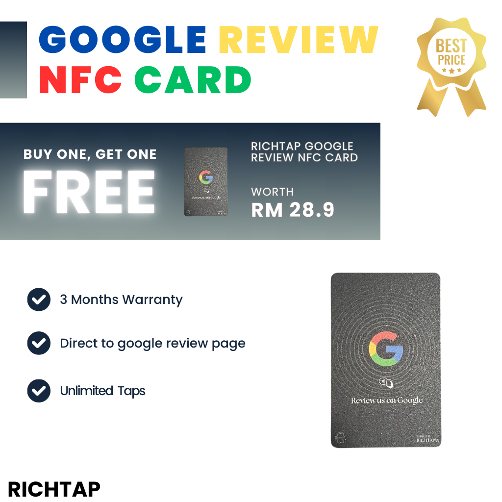 RICHTAP Google Review NFC Smart Card Tap Fast React Boost Business Restaurant READY STOCK ...