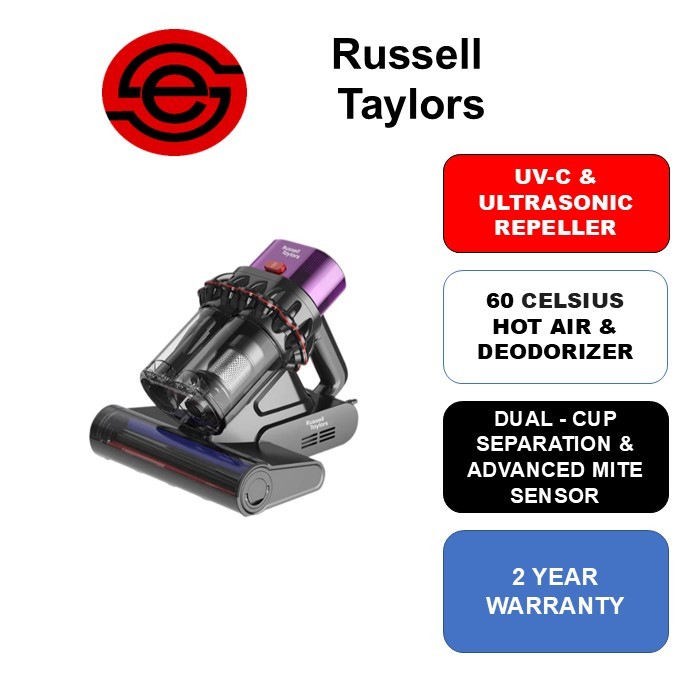 Russell Taylors Dual Cup Dust Mite Vacuum Cleaner with UV-C Light ...