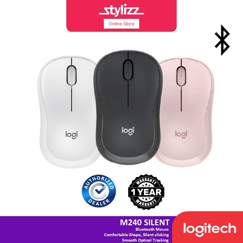 LOGITECH M240 SILENT BLUETOOTH MOUSE - SILENT, COMFORTABLE AND EASY ...