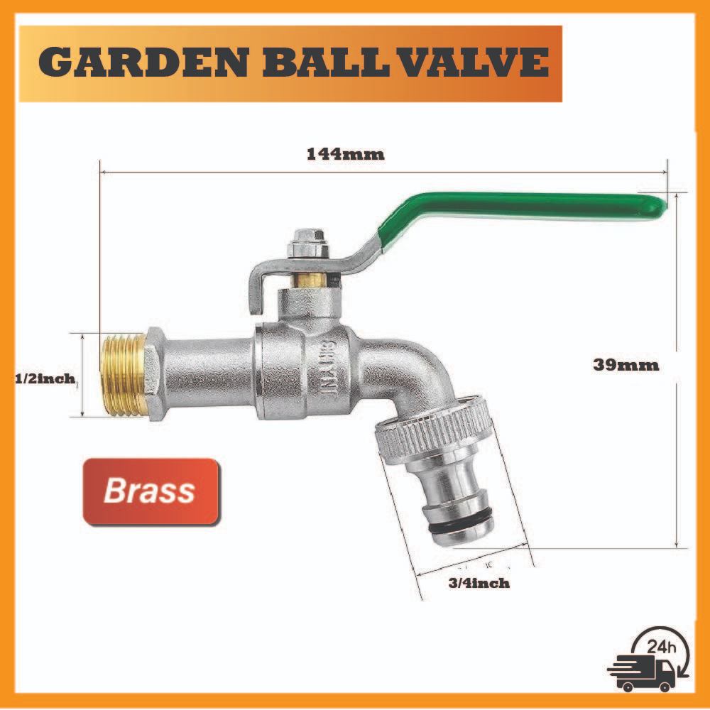 1/2" Brass Bib Tap Washing Machine Tap Basin Tap Faucet Valve Bibcock ...